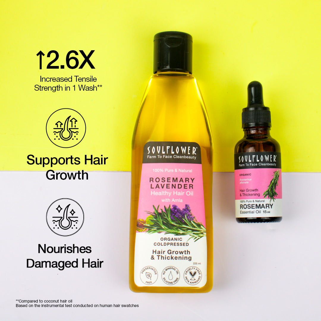 Buy Rosemary Lavender & Essential Oil Hair Growth Set – Soulflower.in
